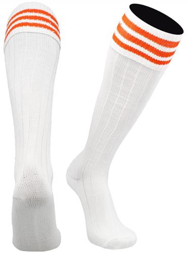 E205472 Adult European 3-Striped Soccer Socks Fold Down Top
