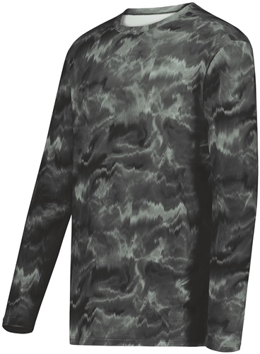 E233330 Adult Long Sleeve Print T Shirt (Black,Sky,Forest,Gold,Graphite ...